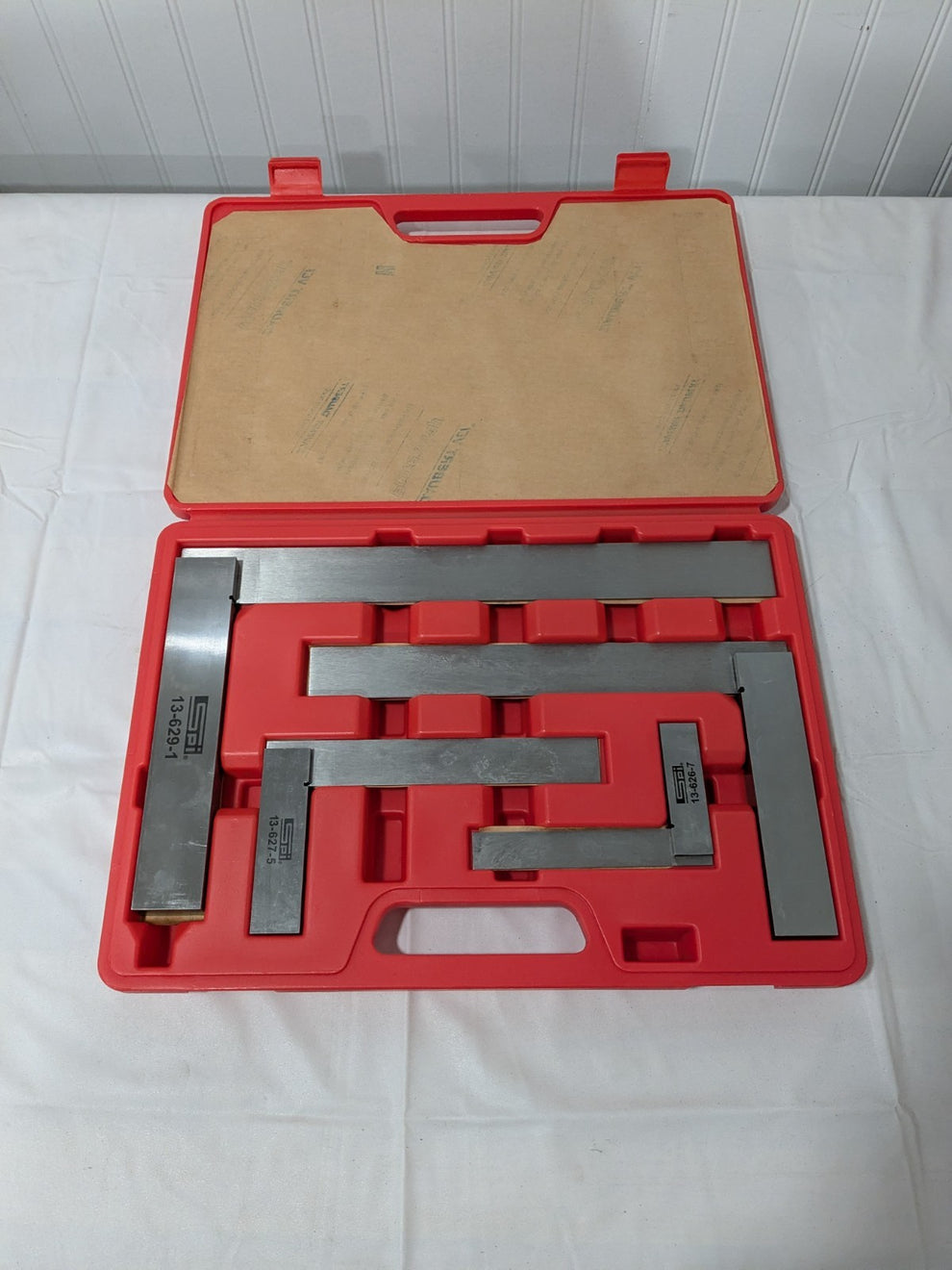 SPI Machinist's 4 Piece Square Set: 4, 6, 9, & 12" Blade Lengths 13-63 ...